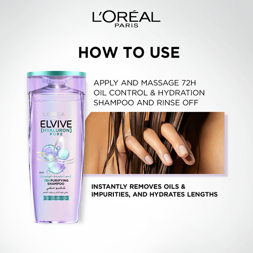 Elvive Hyaluron Pure Hair Care Purifying Shampoo for Oily Hair 200ML ...